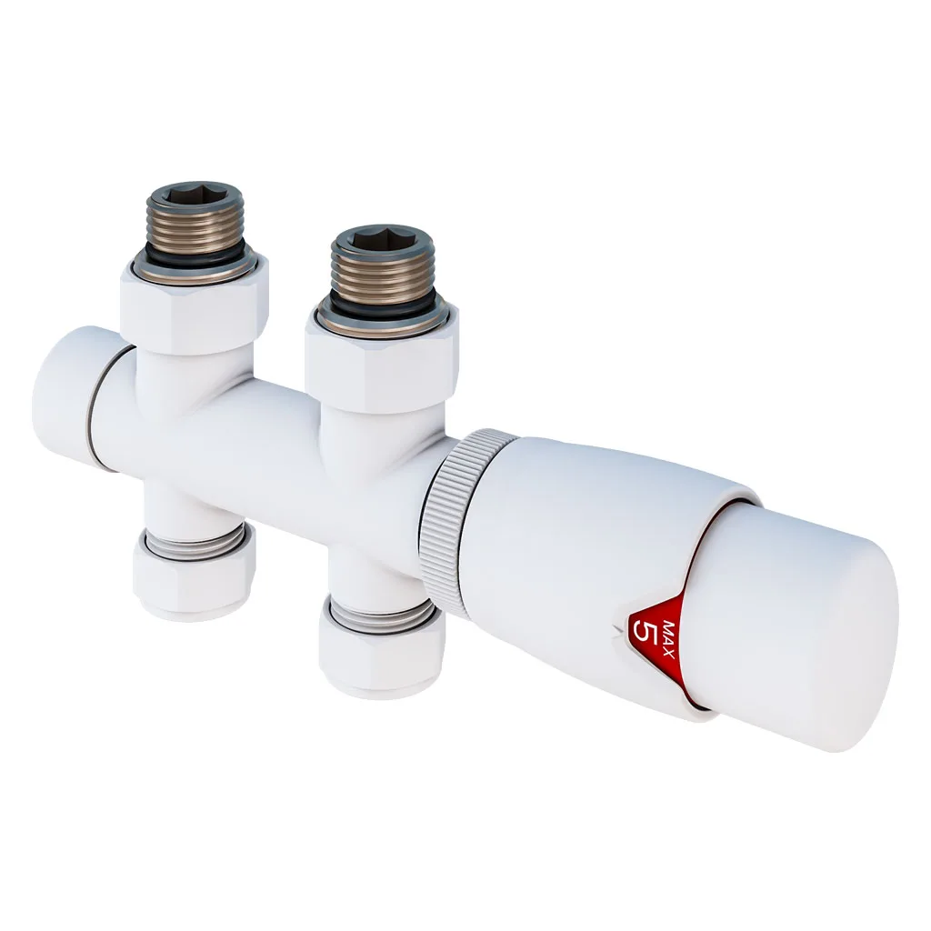 Straight Twin inlet Thermostatic Radiator Valve 15mm - Eastbrook ...